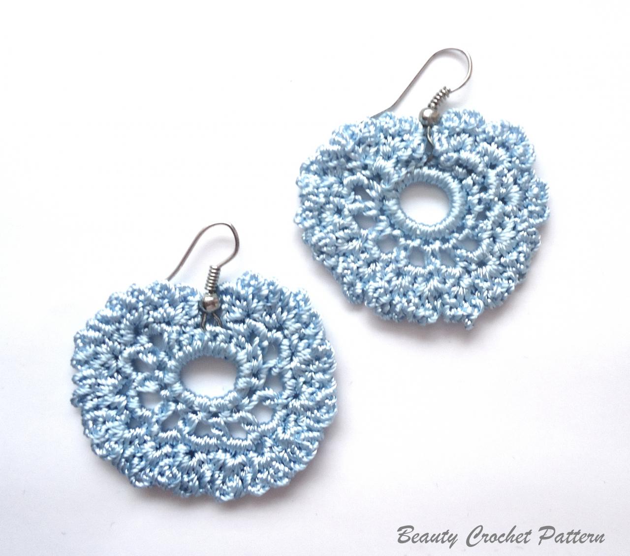 Blue Light Crochet Earrings Pattern on Luulla