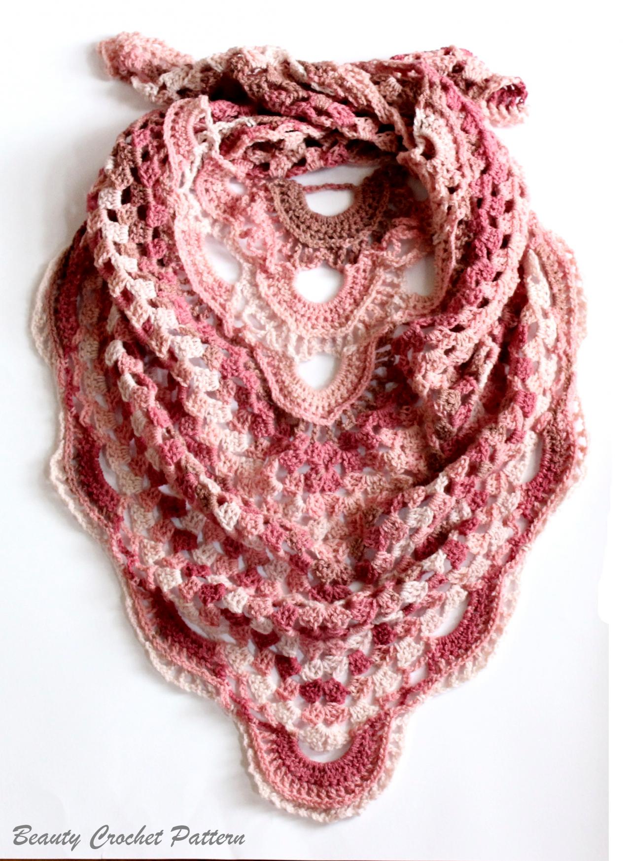 Crochet Triangle Scarf Pattern, Crochet Shawl Pattern, Triangle Scarf ...