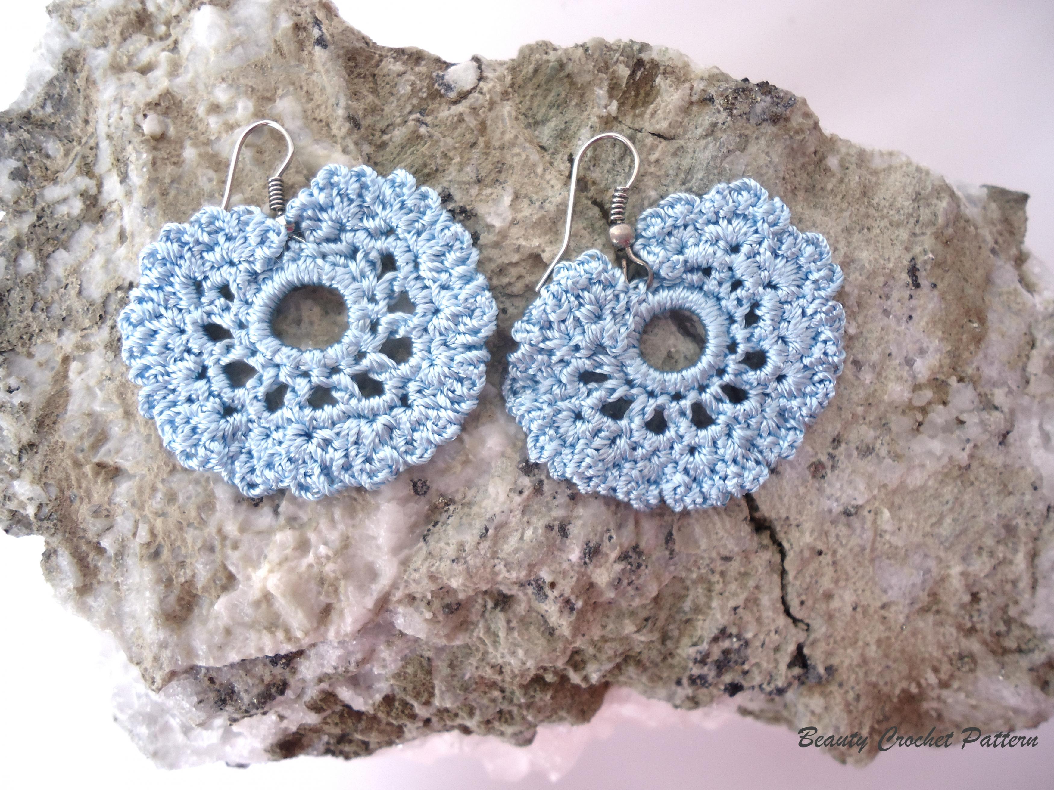Blue Light Crochet Earrings Pattern on Luulla