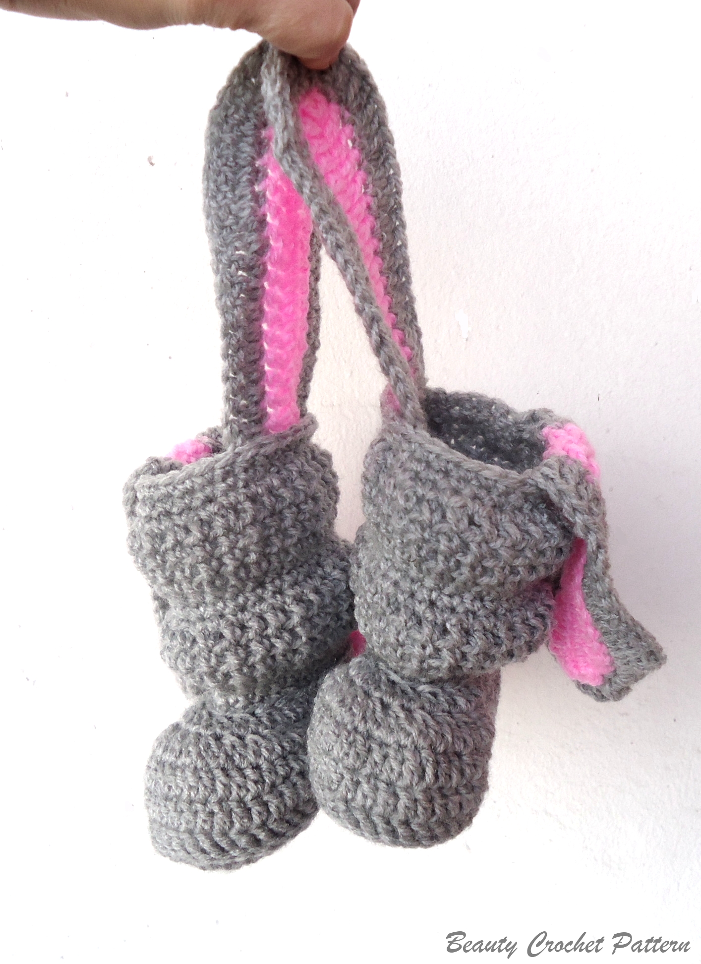 Bunny Rabbit Crochet Baby Boots Pattern on Luulla