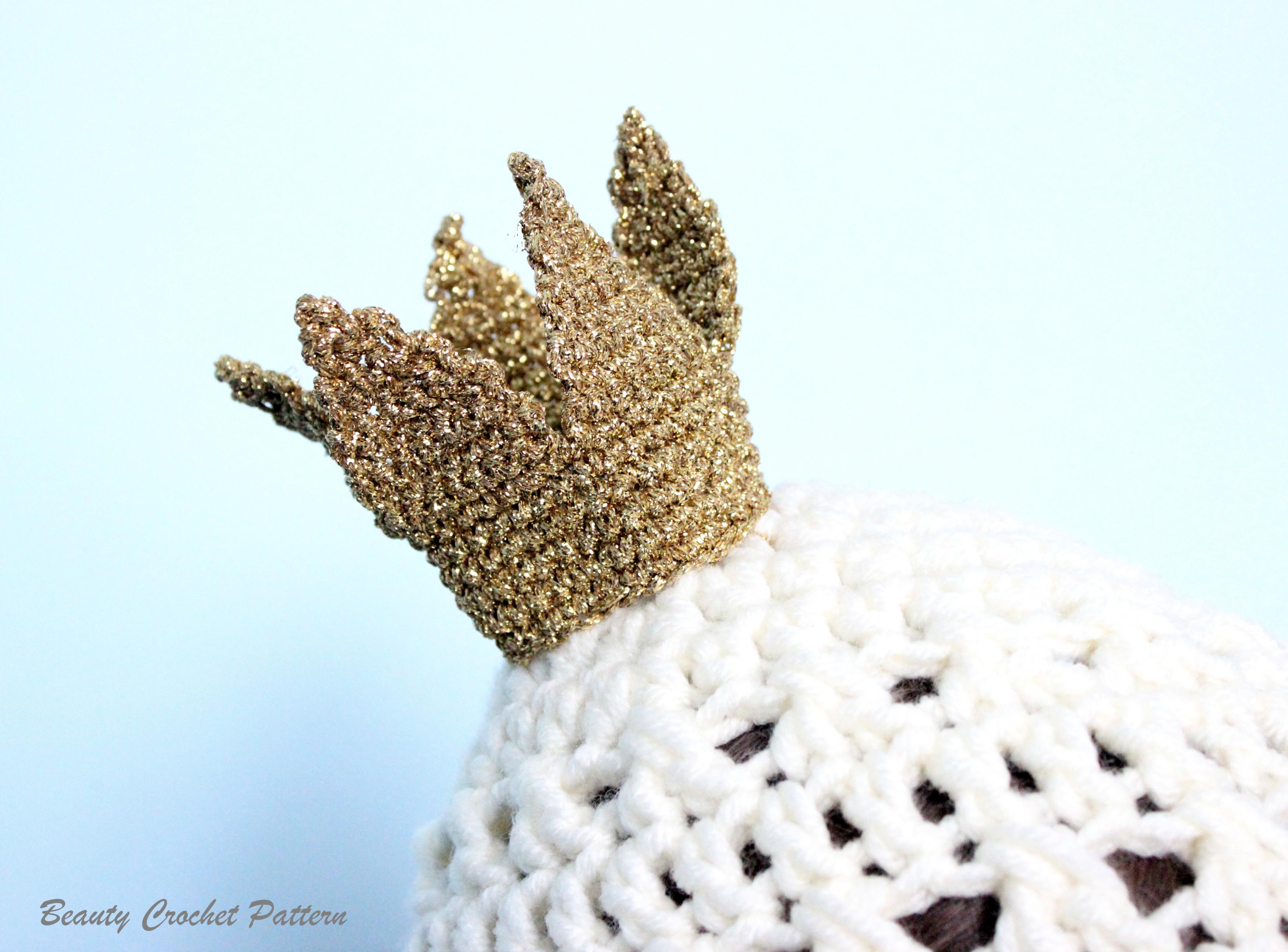 Crochet Queen's Hat Pattern, Newborn-Adult Size, Crochet Princess Hat ...