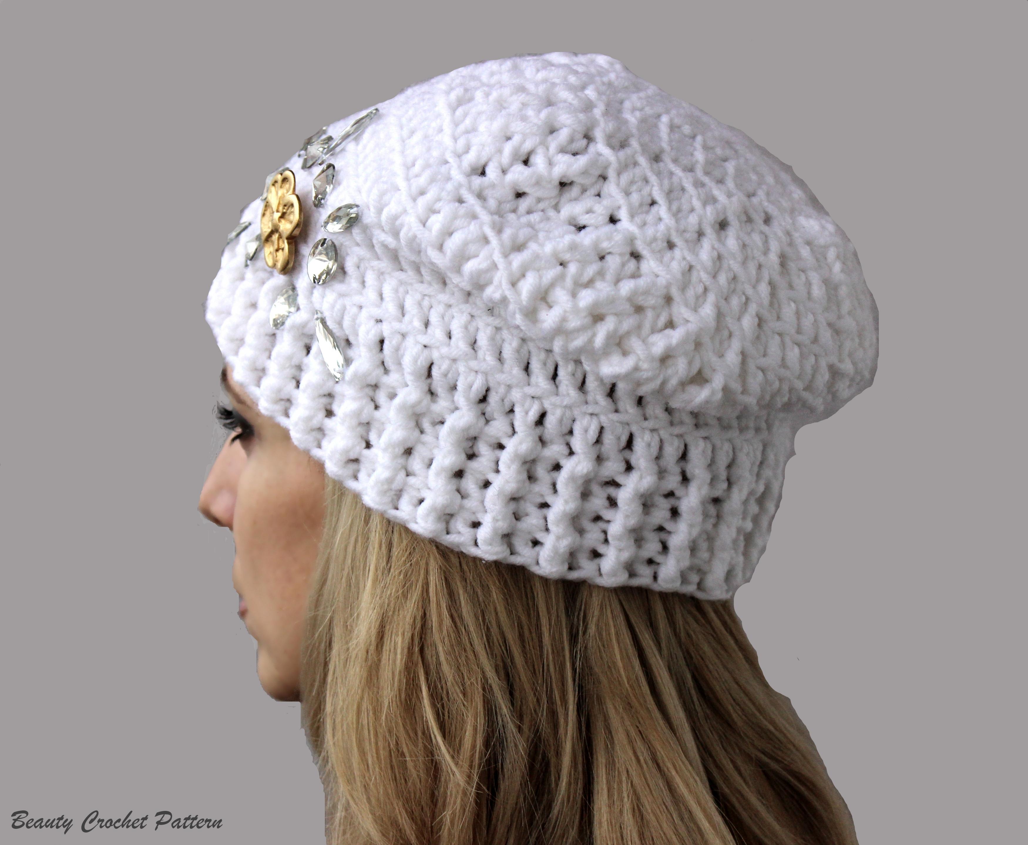 Crochet Slouchy Hat Pattern, Crochet Women Hat Pattern, Crochet Slouchy ...